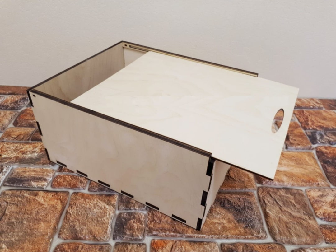 Laser Cut Sliding Lid Compartment Storage Box Dxf Laser Cut File ...