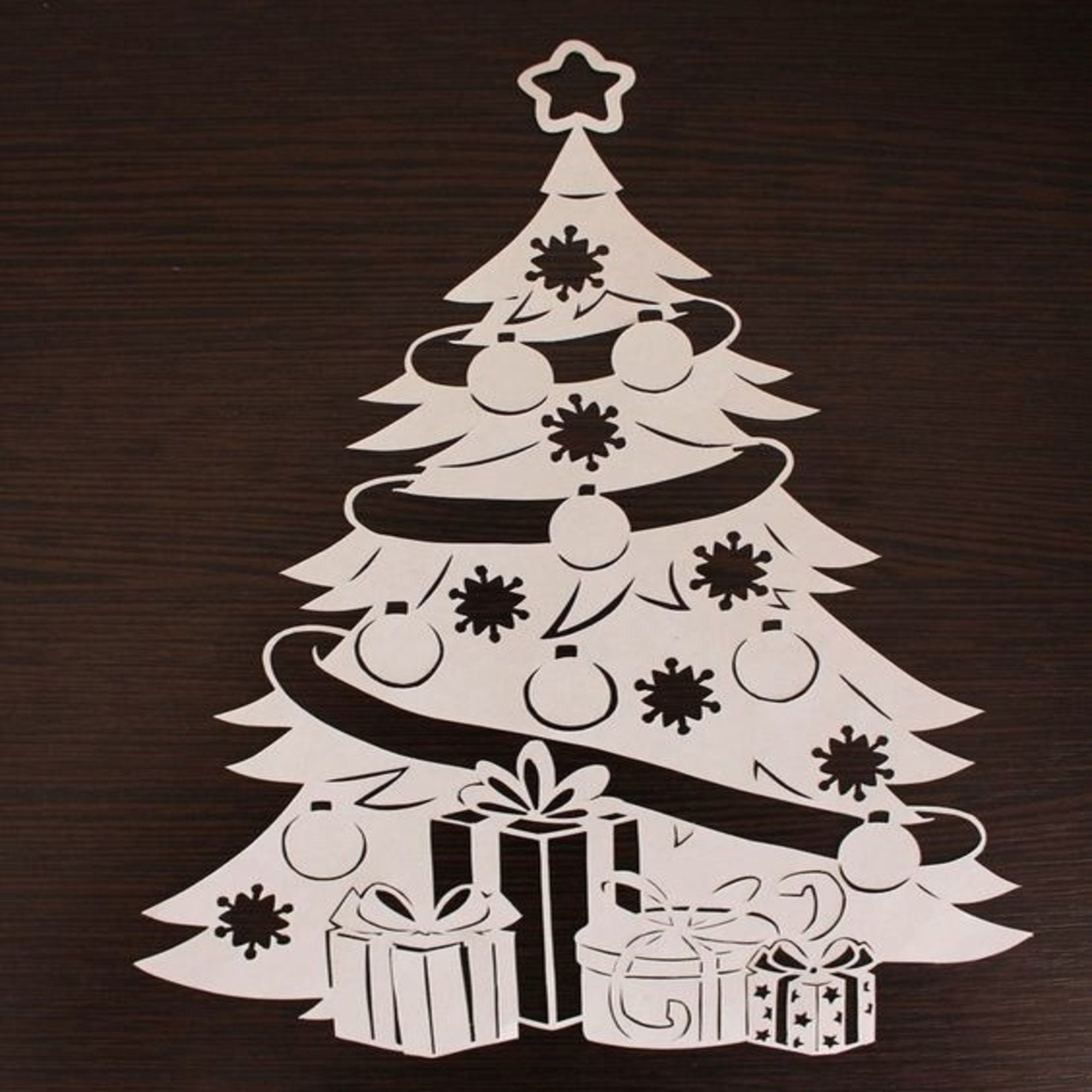 Christmas Tree Wooden Cutout Shape Dxf, Silhouette Gift Tags Ornaments ...