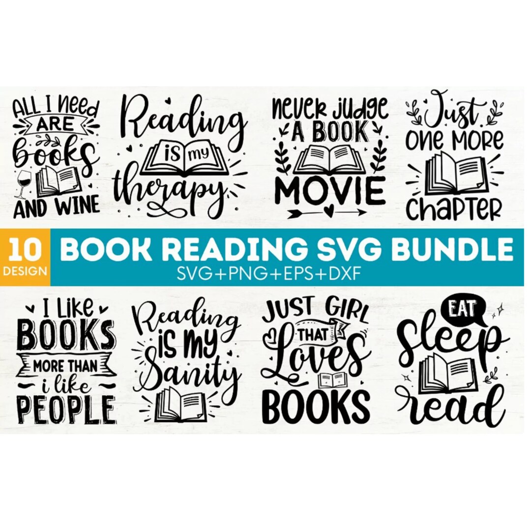 Reading SVG Bundle / Cut Files / Commercial Use / Cricut Reading Books ...