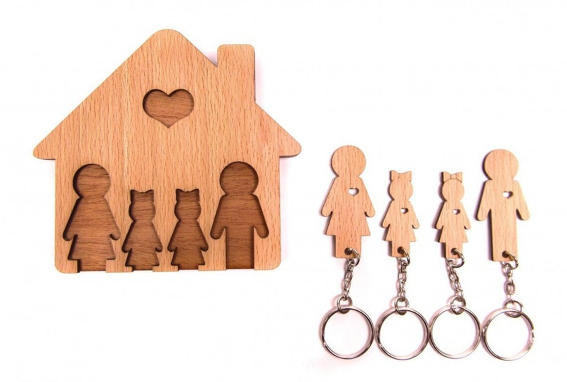 Family Keys Keyring Holder Laser SVG DXF CDR Cricut Cut - Etsy
