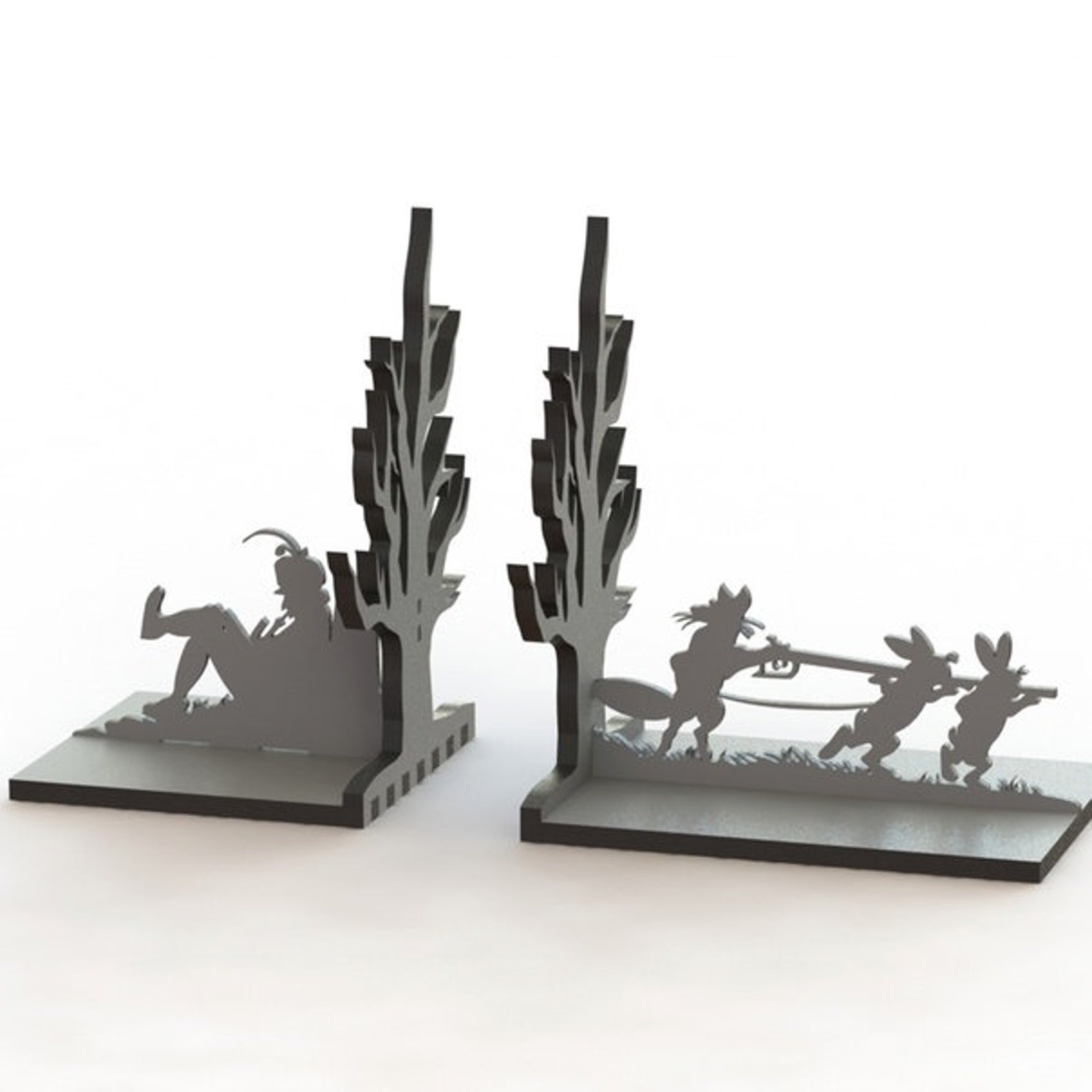 SVG 4 Design 3D of Bookends Organiser Halloween Laser Cut Files Book ...