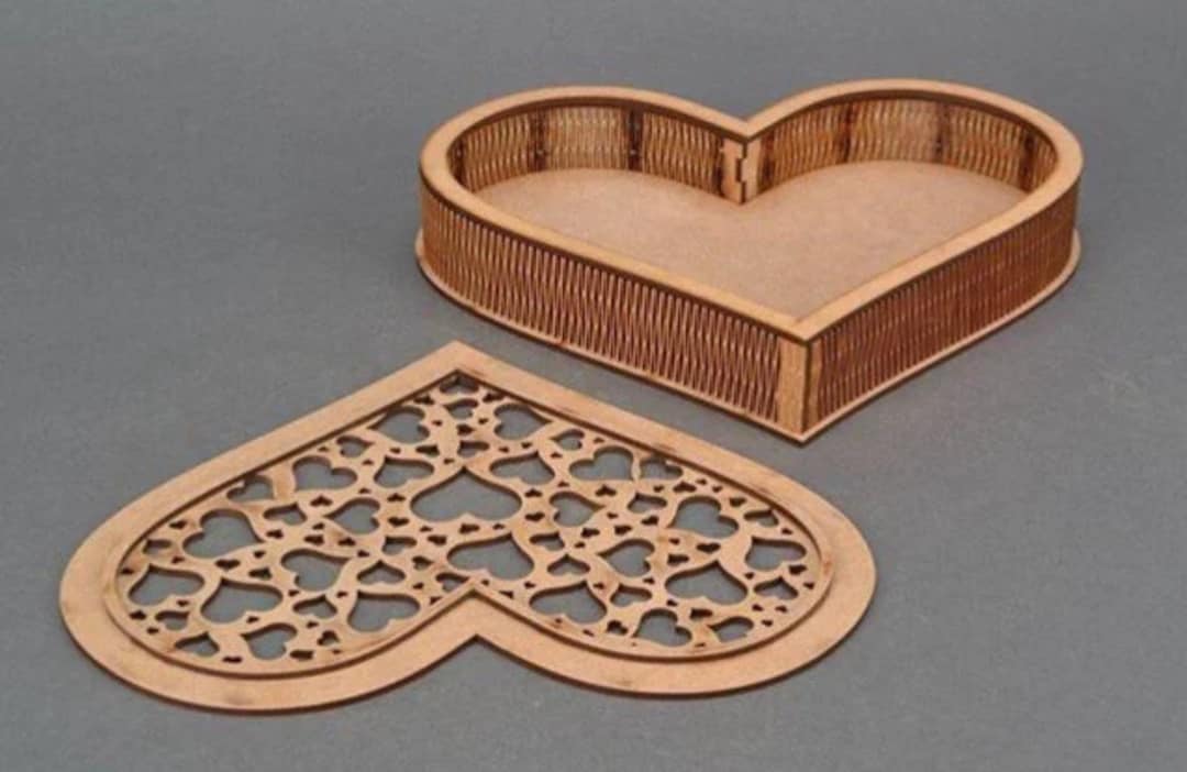 Heart Shaped Box Svg Laser Cut Files - Heart Box Svg Files for Laser ...