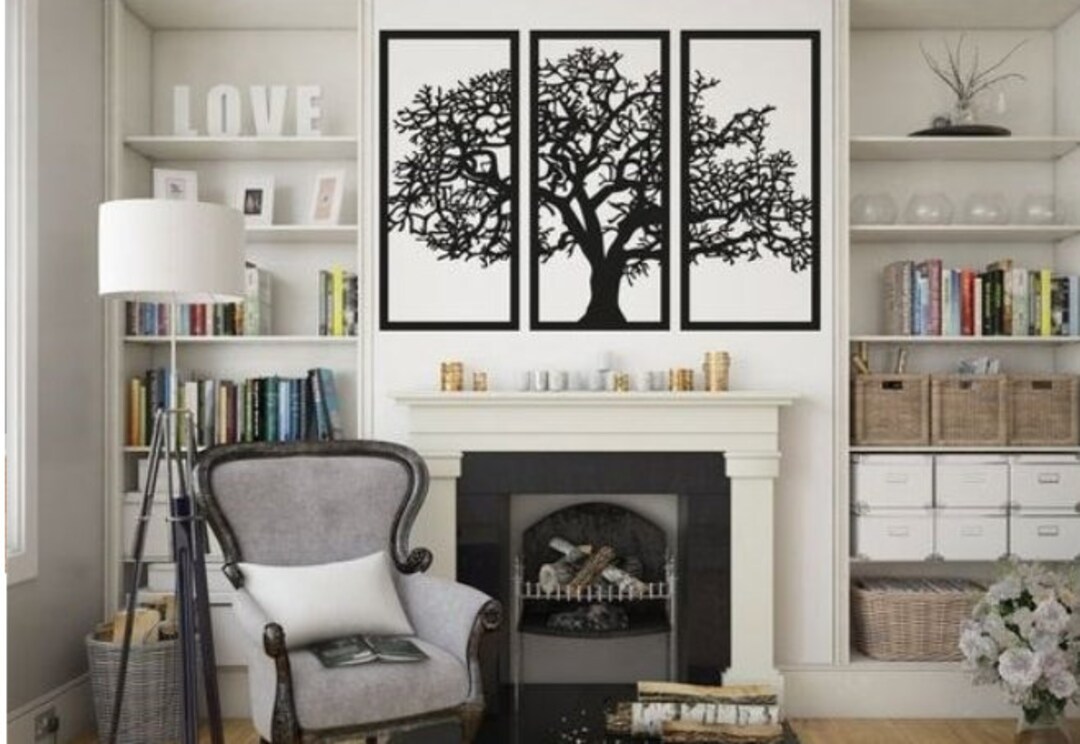 Laser Cut Tree Wall Decor 3 Panels SVG File Tree of Life 3 Panels ...