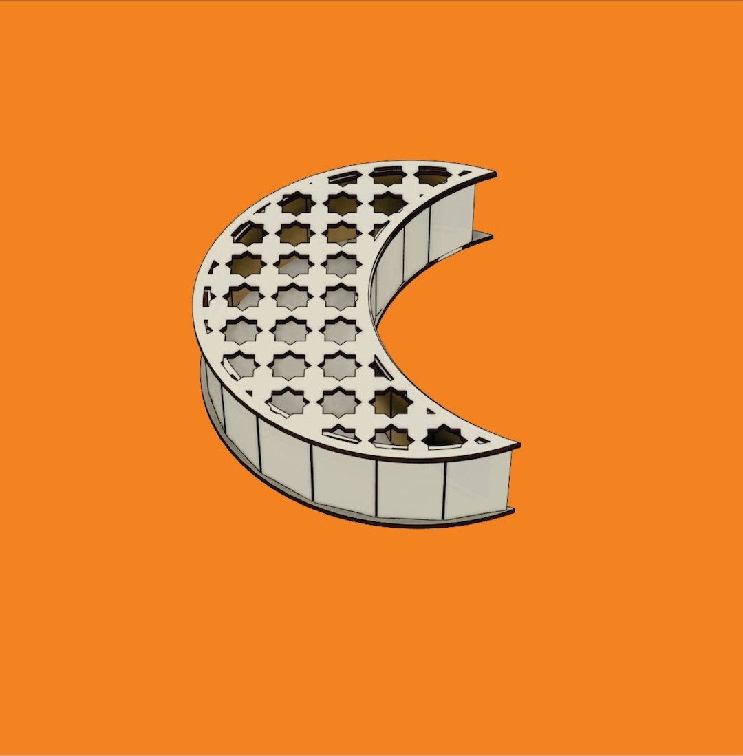 Laser Cut Ramadan Crescent Moon Decor DXF File Gift Box Laser Design ...