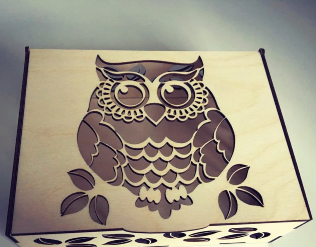 Laser Cut Owl Gift Box Laser Cutting, Cnc Pattern, Glowforge Files ...