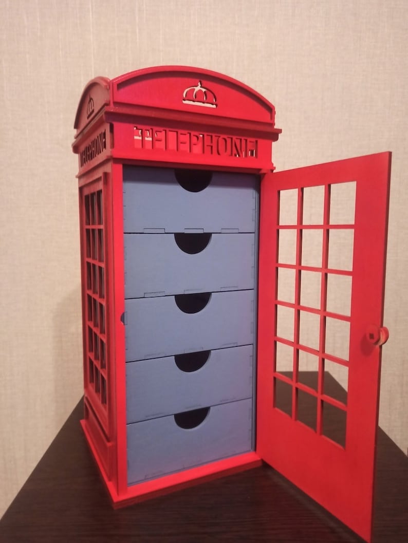 Laser Cut British Phone Booth Cabinet Red British Phone Box Laser Svg ...