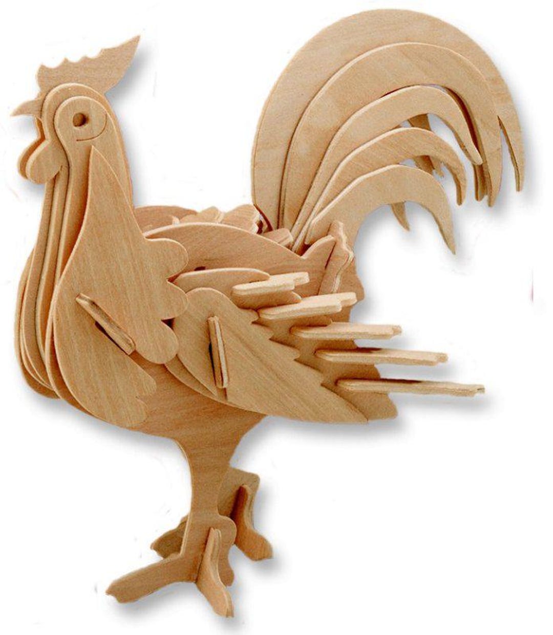 Laser Cut Rooster 3D Puzzle Instand Download Models Rooster CDR SVG Ai ...