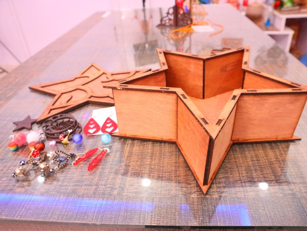Laser Cut Star Wood Box 3mm Laser Cut Wooden Star Box Svg Template ...