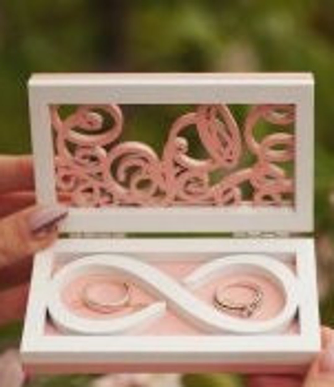 Laser Cut Wedding Ring Box Couple Ring Box CDR File Ring Box Svg File ...