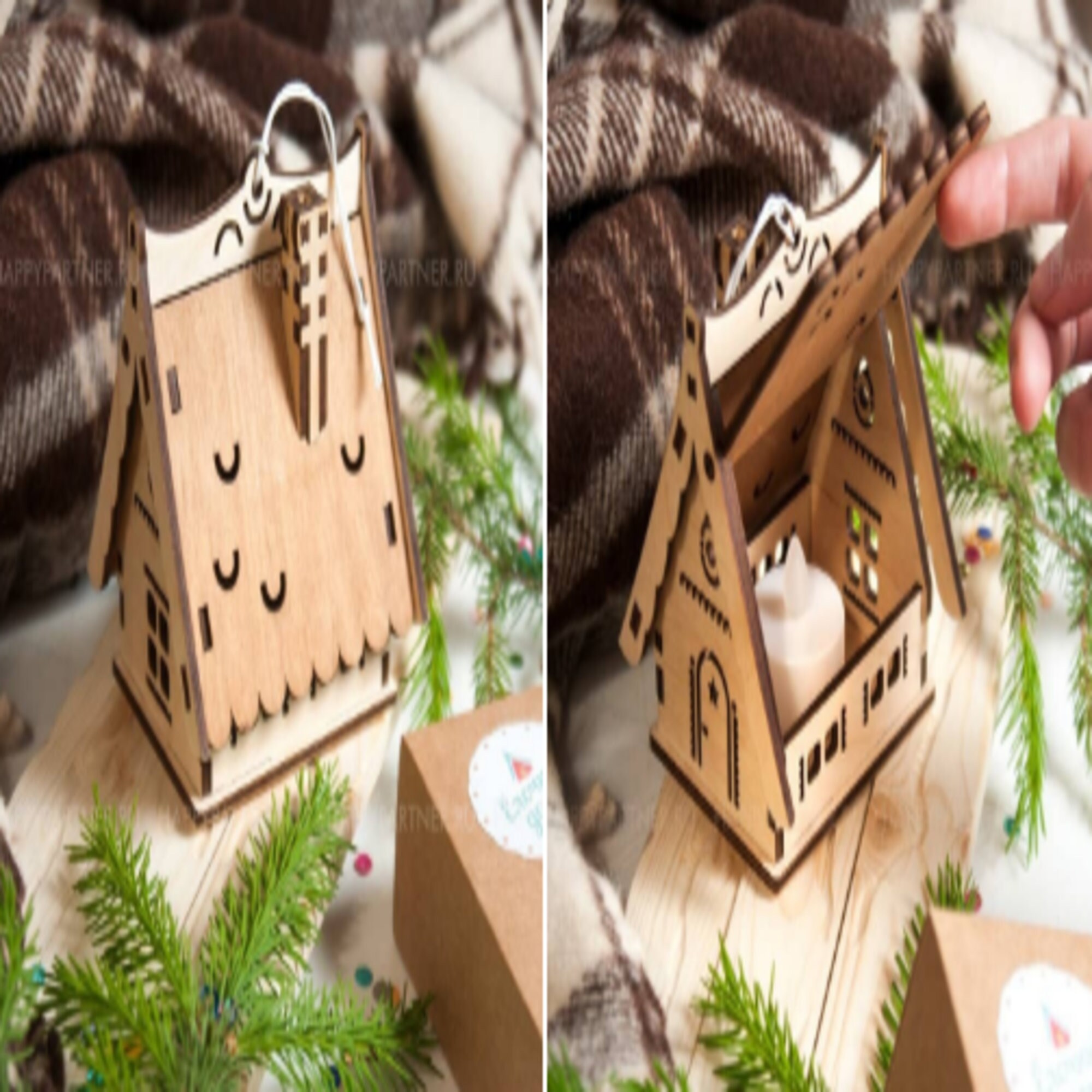 Christmas Gift Box, Small Wooden Bag Laser Cut File Cdr , Christmas ...