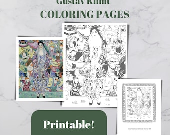 The Kiss, Gustav Klimt, Coloring Page, Famous Artist Coloring Page ...
