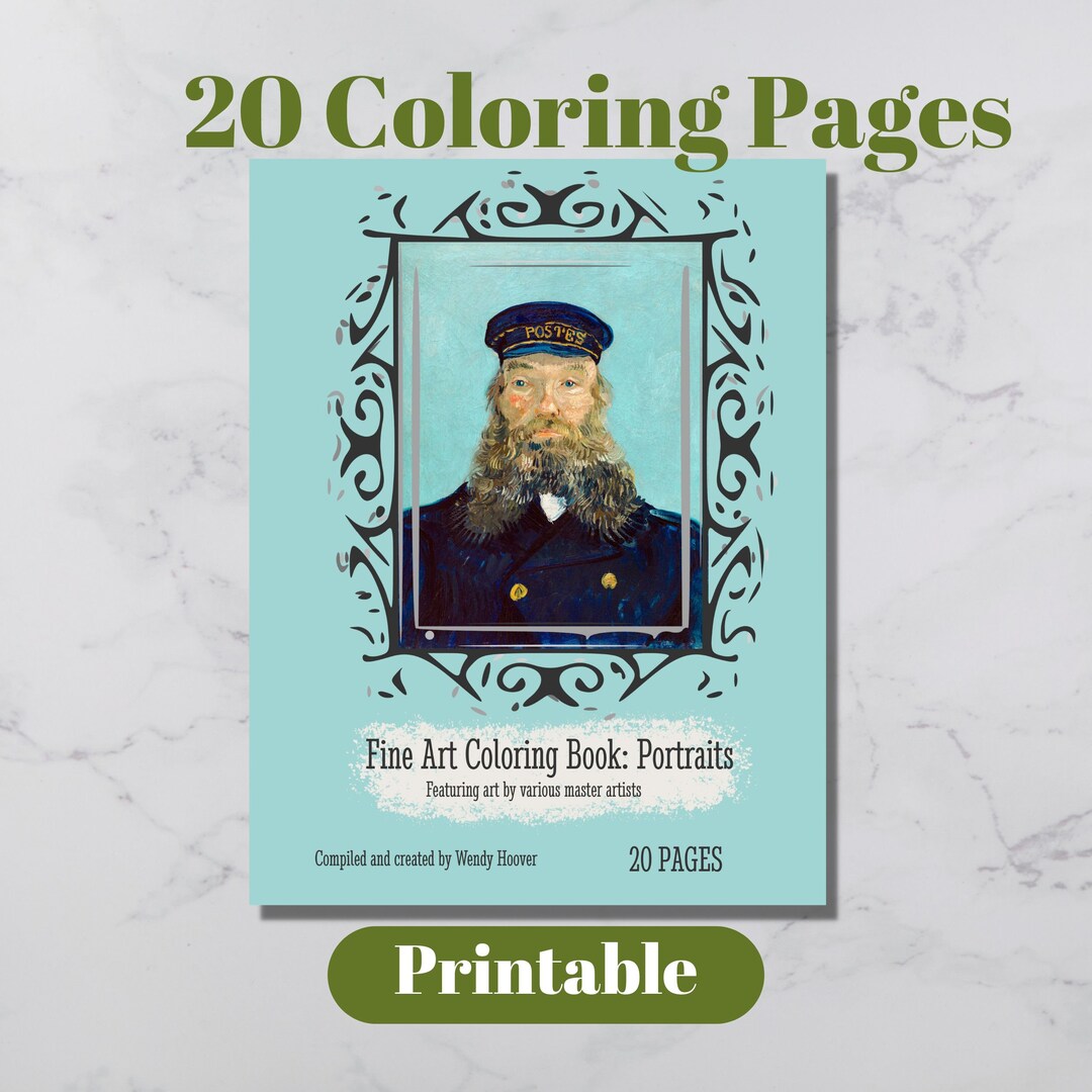 Fine Art Coloring Book Portraits With Art History Instant Download - Etsy