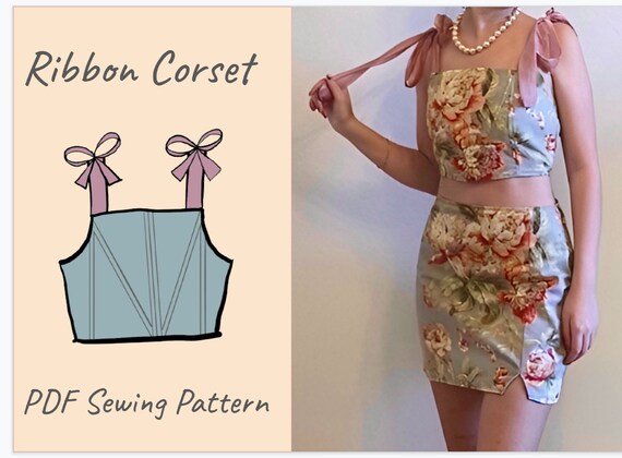Ribbon Corset PDF Sewing Pattern Sizes XXS-XXL - Etsy