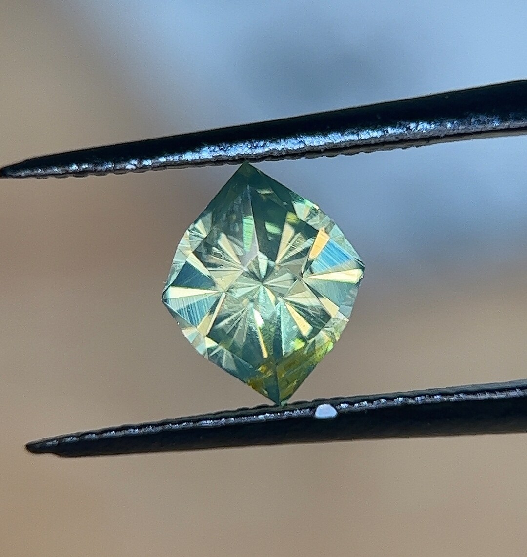 1.3ct Rare Green Zircon – Custom “square Pear” Cut | Tunduru, Tanzania ...