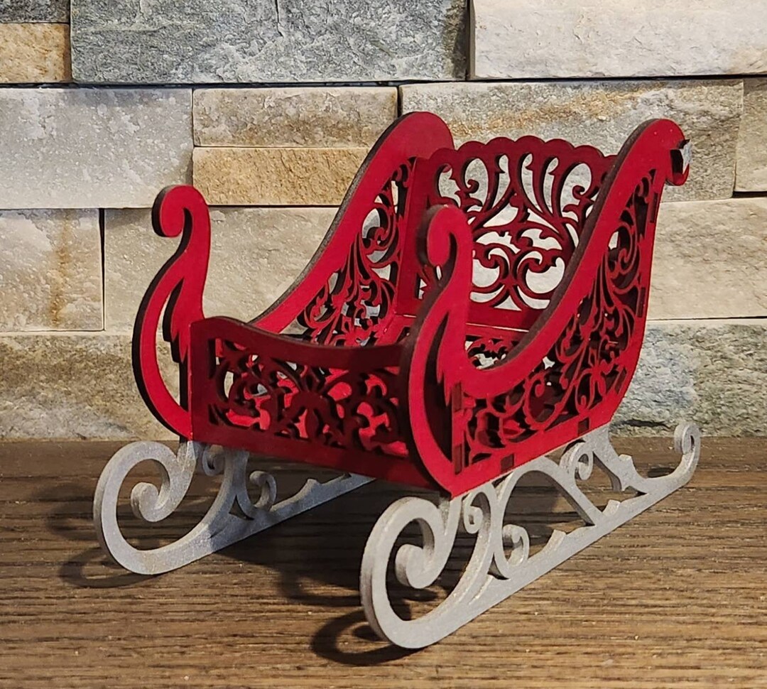 Santa's Wood Sleigh - Etsy