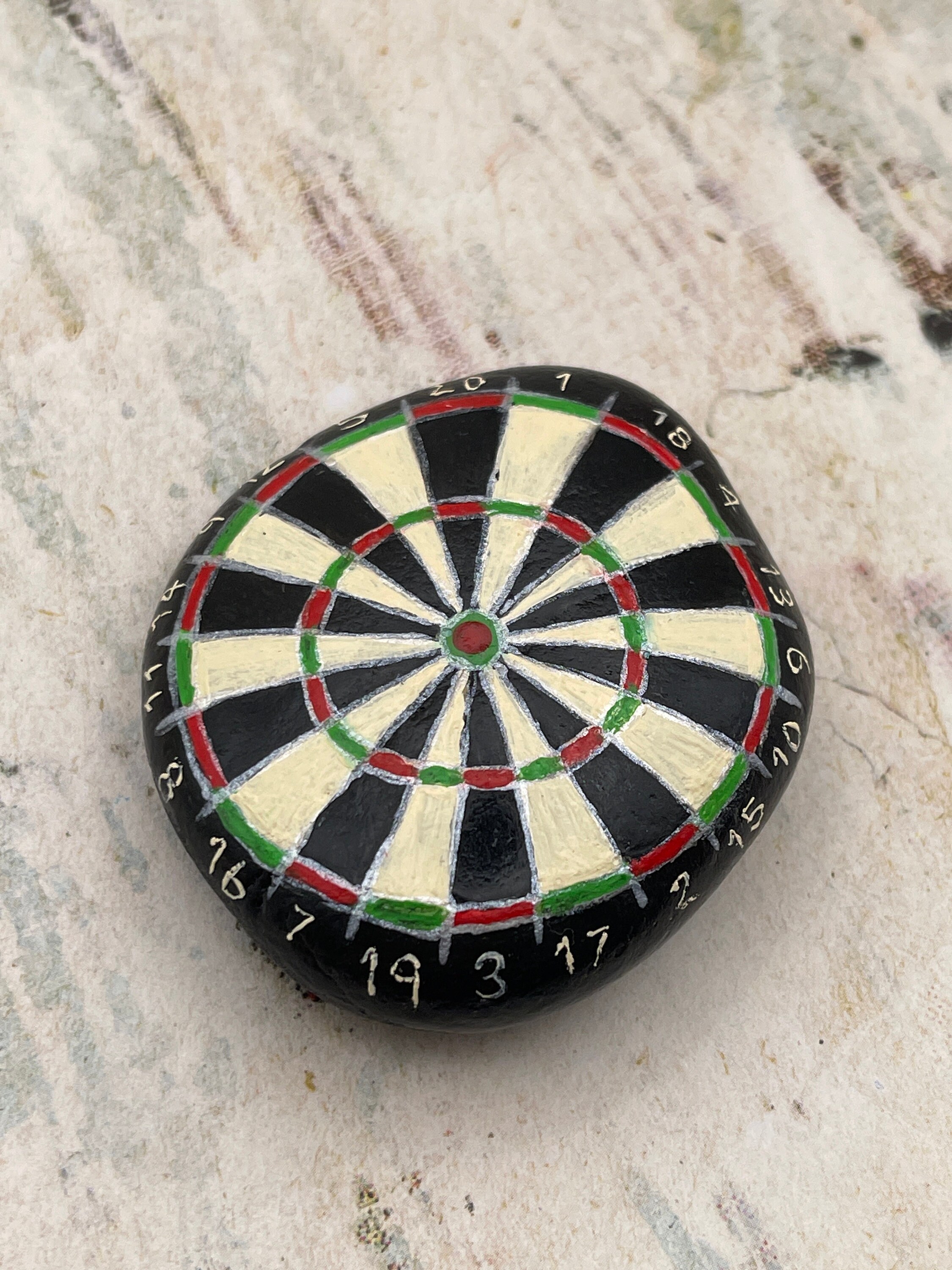 Dart Board, Bar Games, Sports Painted Rock, Painted Stone Art - Etsy