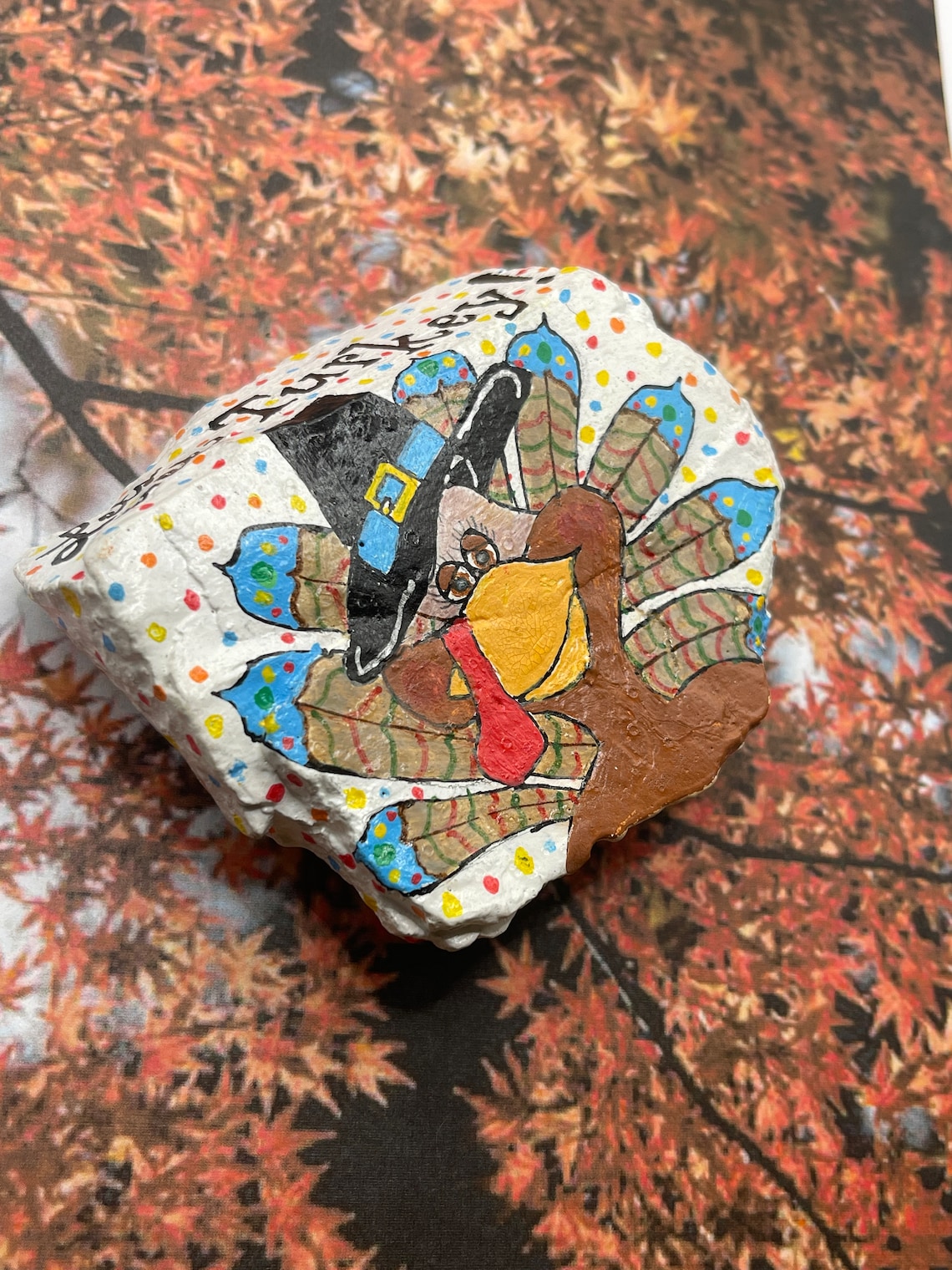 Let's Talk Turkey, Thanksgiving Turkey Pilgrim, Fall Decoration, Hand ...