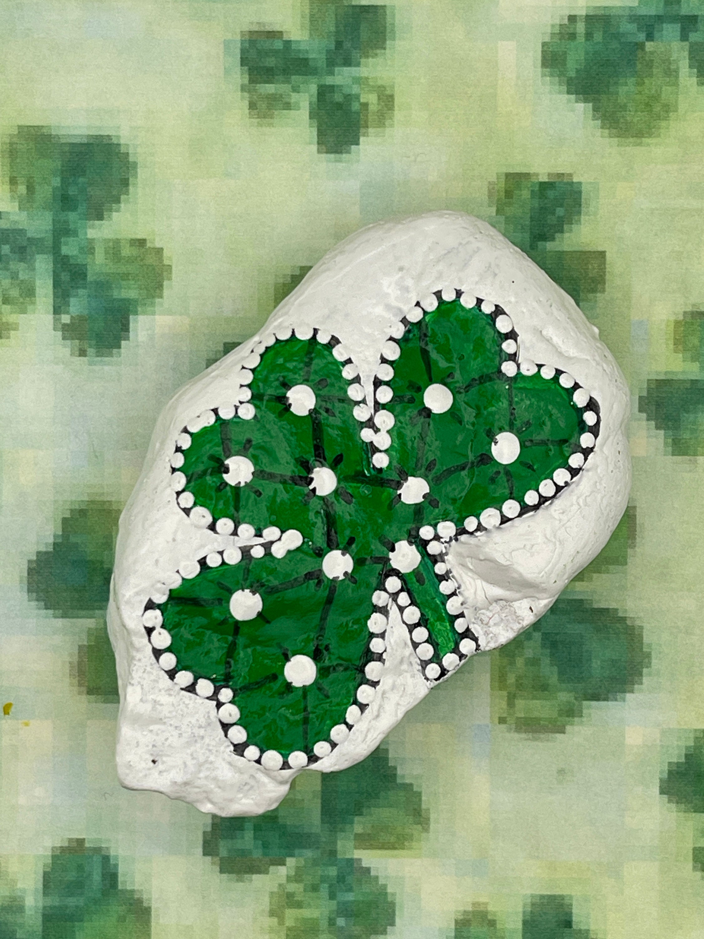 Quilted Shamrock, St. Patrick's Day Irish Decor, Painted Rock, Stone ...