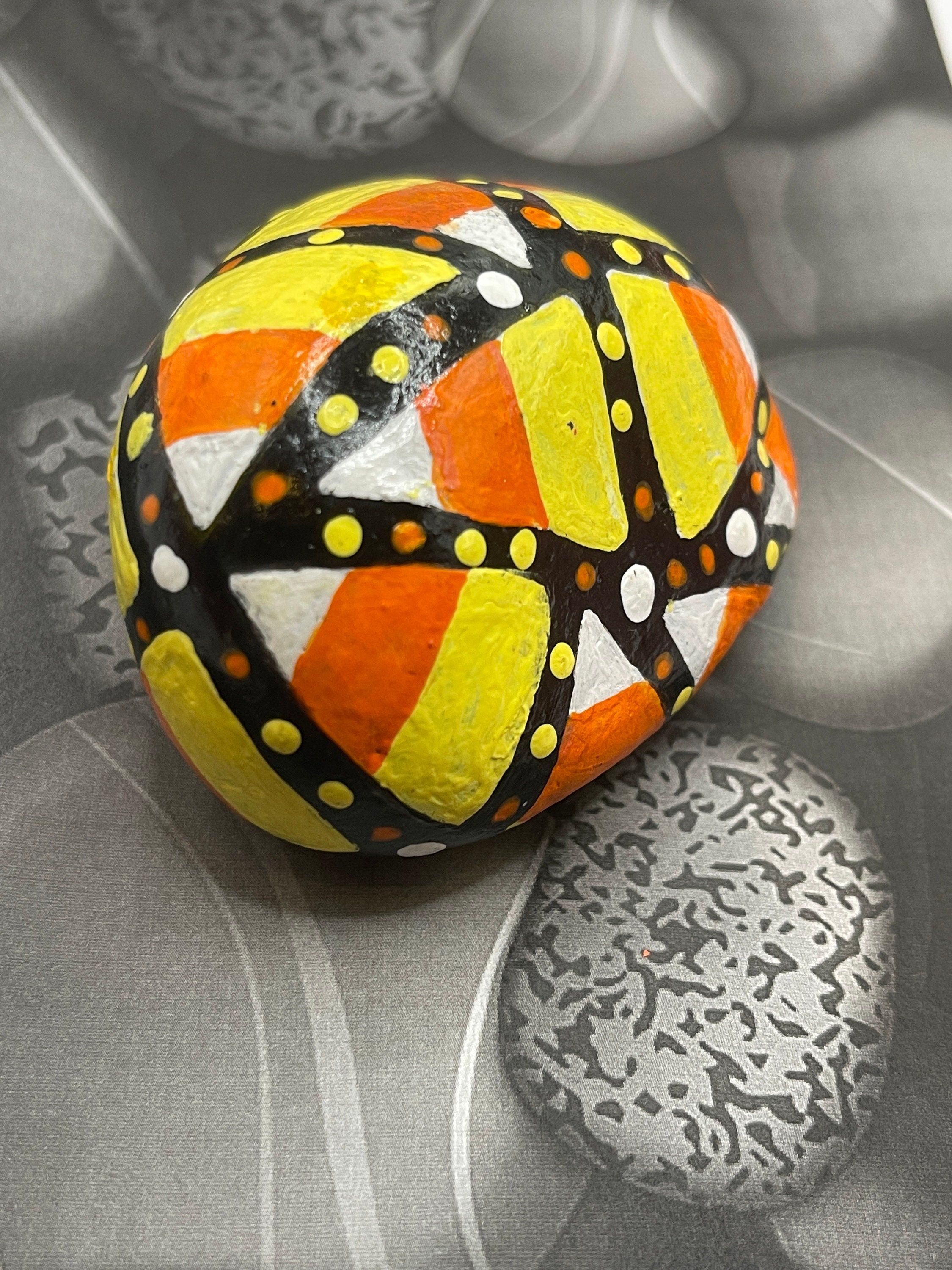 Hand Painted Candy Corn Trick or Treat Rock, Halloween Decor, Unique ...