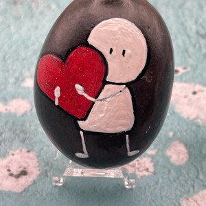 Cute Love Stick Figure Hugging Glitter Red Heart, Romantic Valentine ...