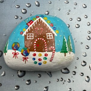 Cute Gingerbread House, Winter Decor, Painted Rock, Christmas Gift - Etsy