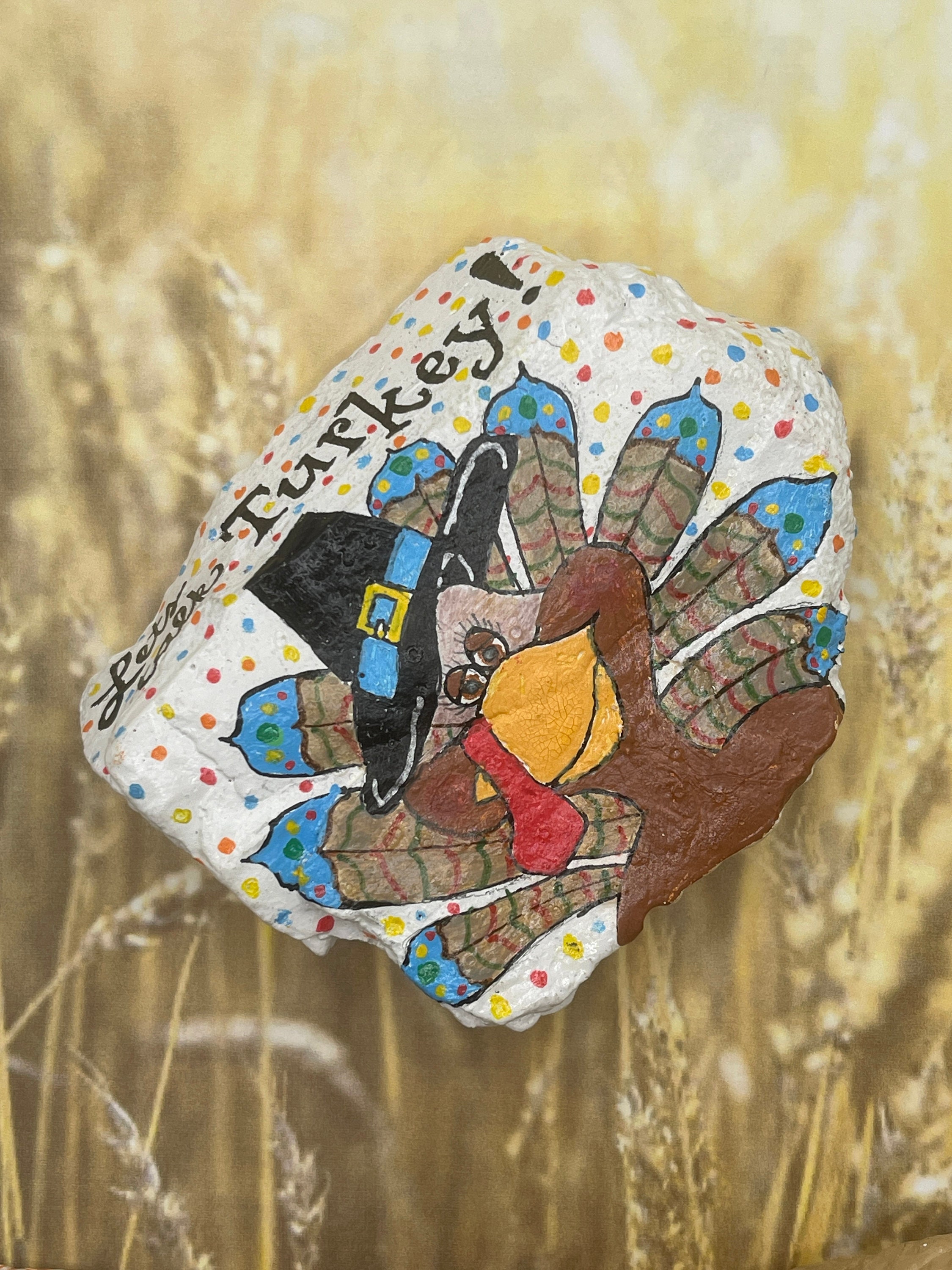 Let's Talk Turkey, Thanksgiving Turkey Pilgrim, Fall Decoration, Hand ...