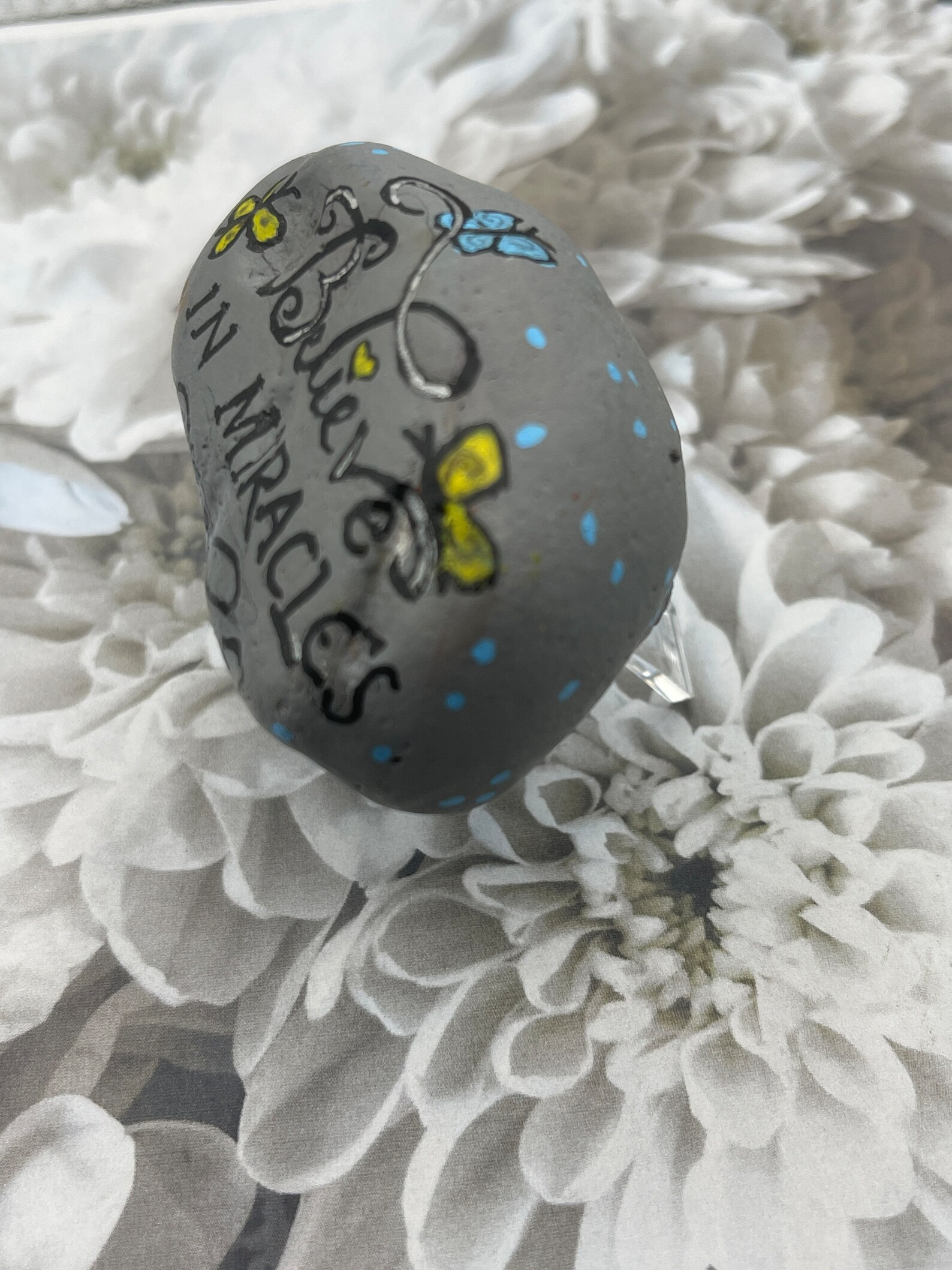 Believe in Miracles, Butterflies, Inspirational Painted Rock ...