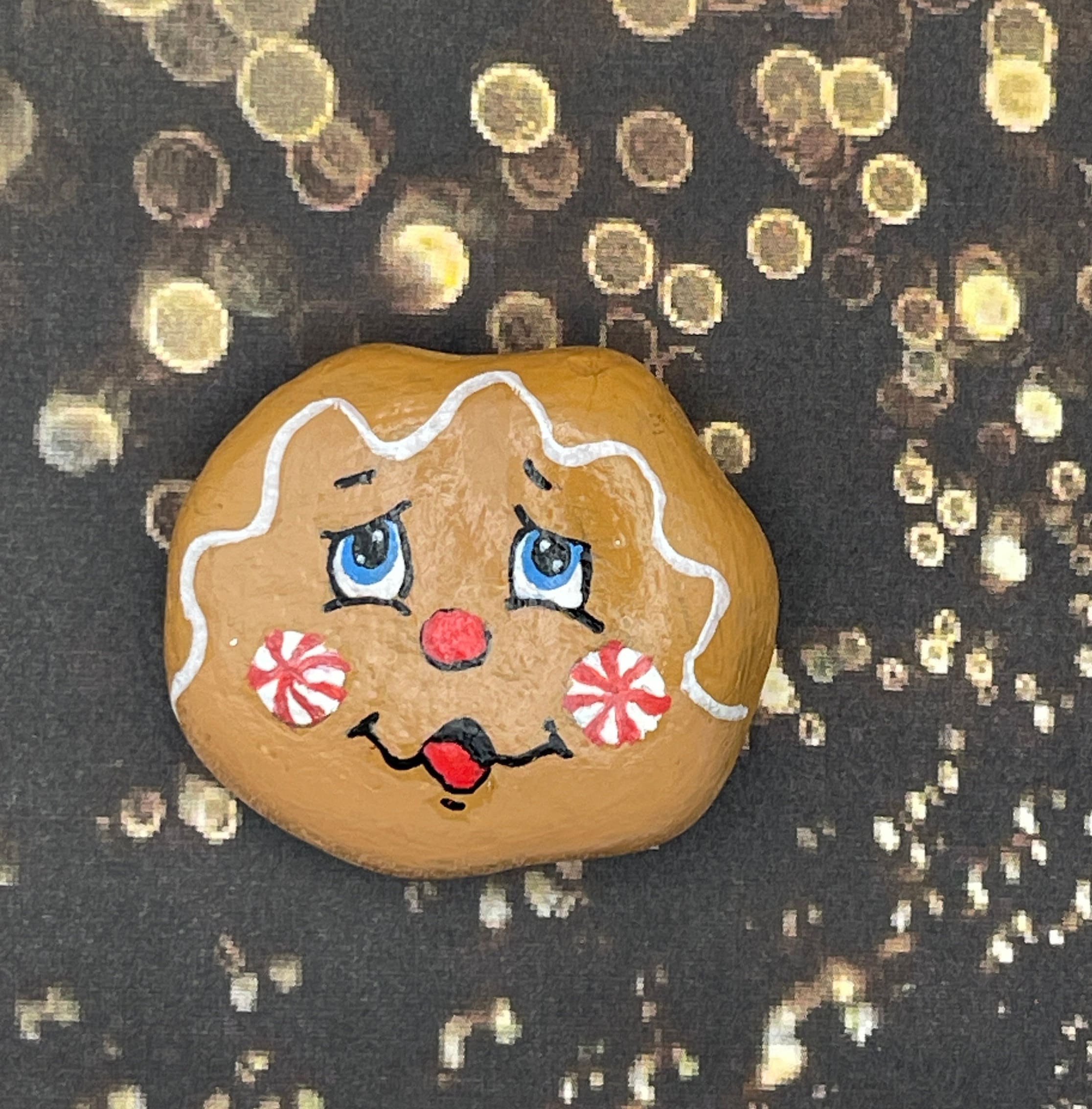 Gingerbread With Peppermint Cheeks, Winter Decor, Christmas Gift ...