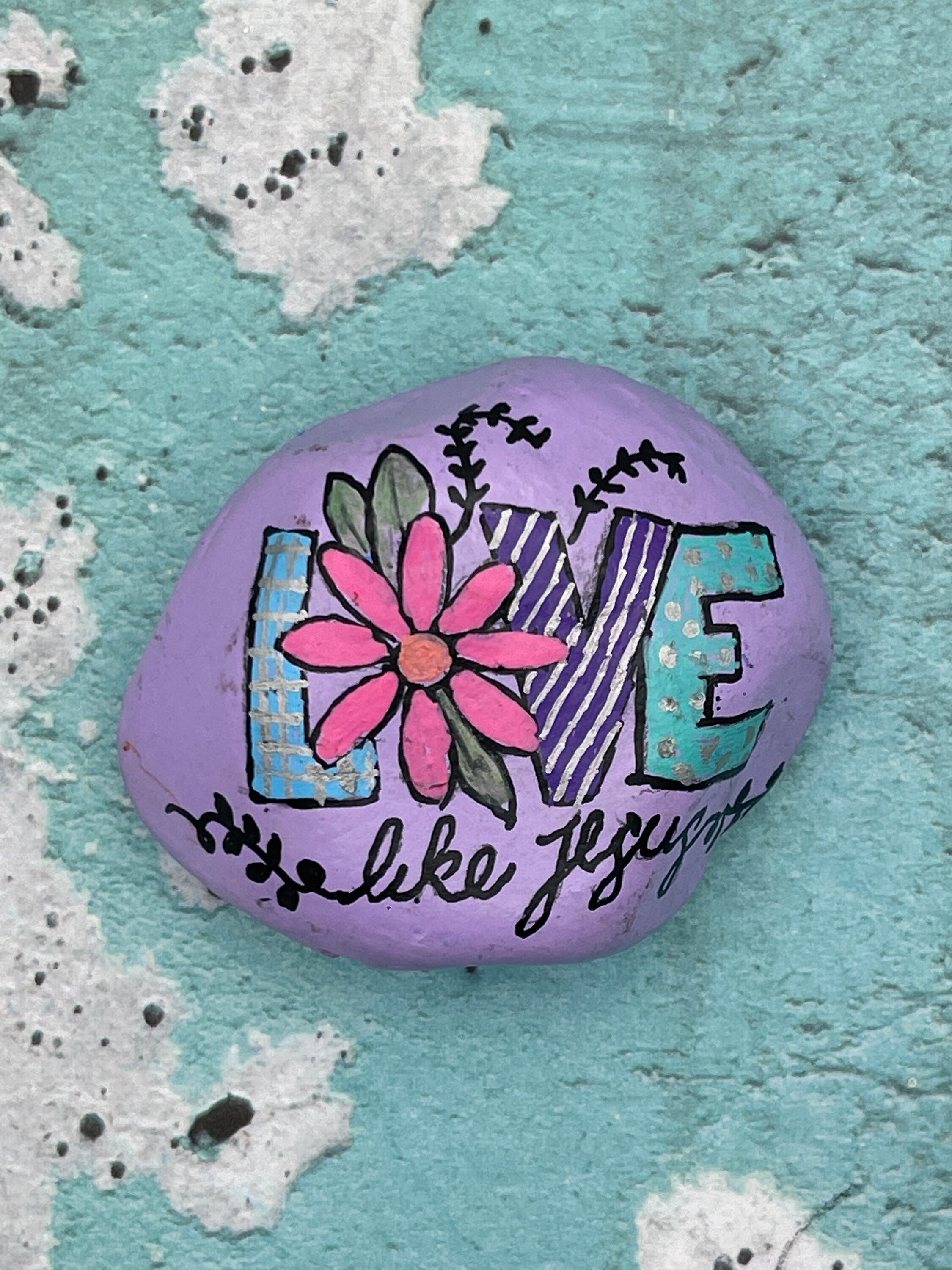 Love Like Jesus, Religious Painted Rock, Stone Painting, Kindness Rocks ...
