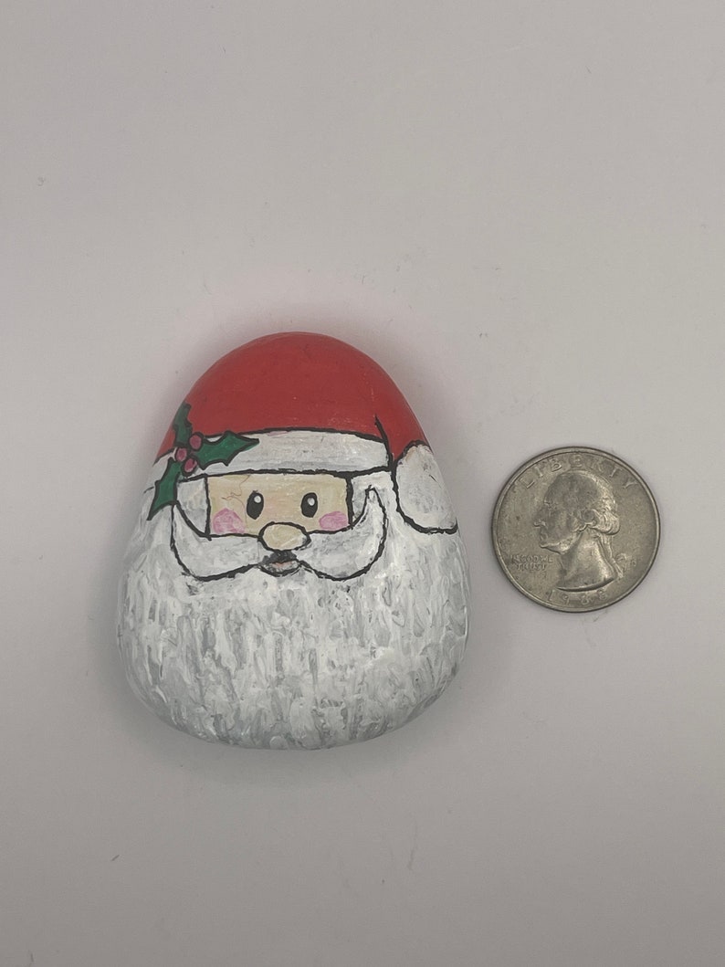 Cute Whimsical Santa Claus, Christmas Holiday, Painted Rock, Pebble Art ...