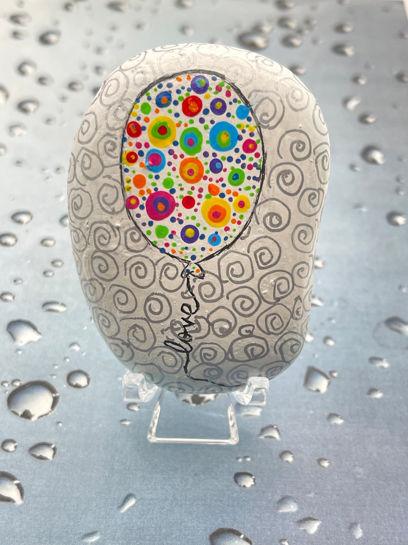 Love Balloon, Dot Art, Be My Valentine, Painted Rock, Pebble Art - Etsy