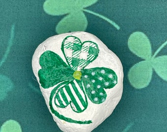 Four Leaf Clover With Gold, St. Patrick's Day, Irish Decor, Painted ...
