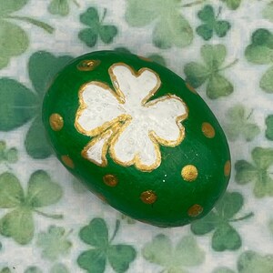 Four Leaf Clover With Gold, St. Patrick's Day, Irish Decor, Painted ...