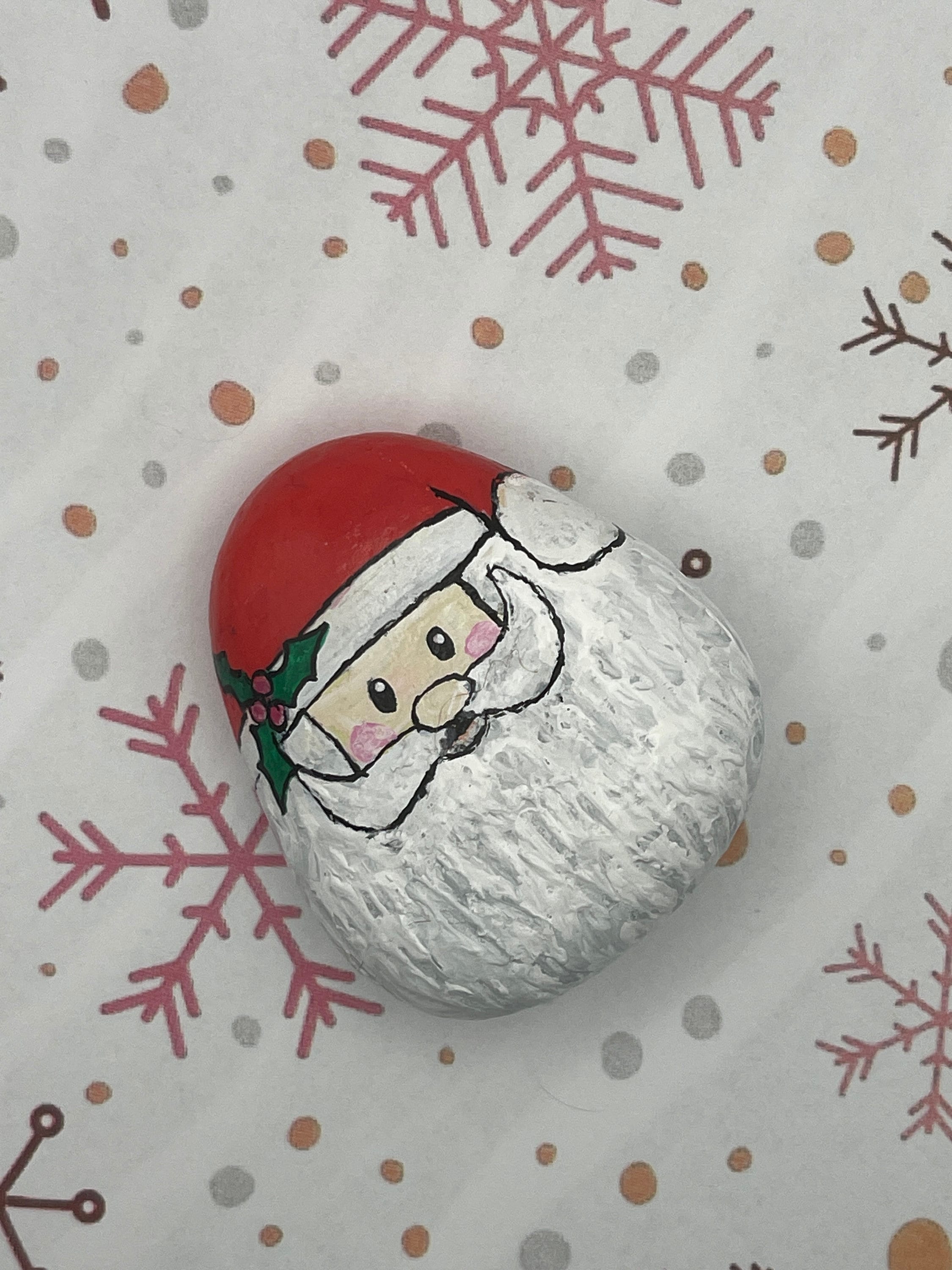 Cute Whimsical Santa Claus, Christmas Holiday, Painted Rock, Pebble Art ...