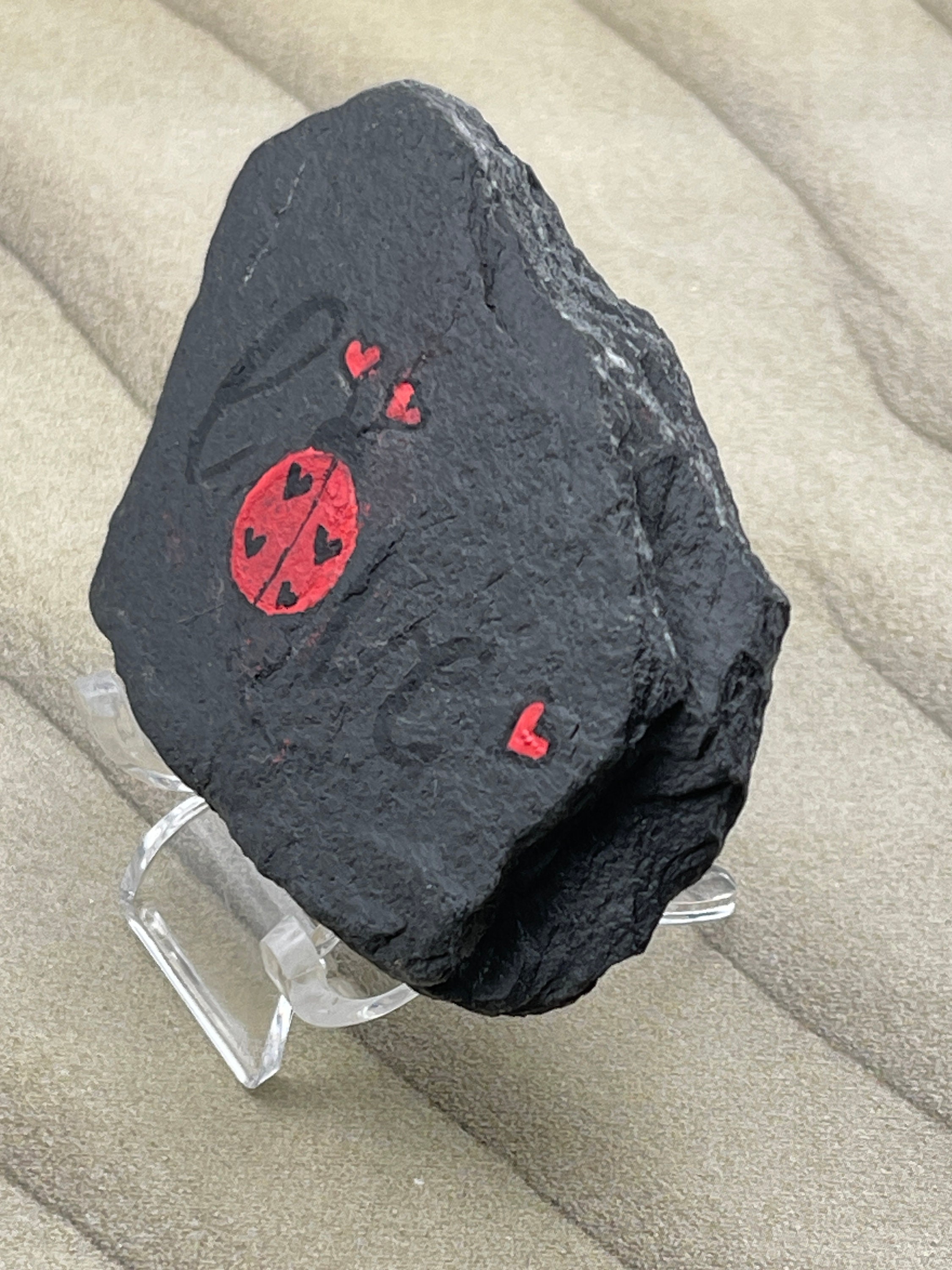 Ladybug Love Bug on Natural Slate Stone, Valentine Gift, Painted Rock ...