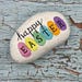 Happy Easter Rock Art on Pastel Eggs, Easter Stone Decor, Hand Painted ...