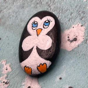 Penguin Painted Rock, Pebble Animal Art, Stone Painting - Etsy