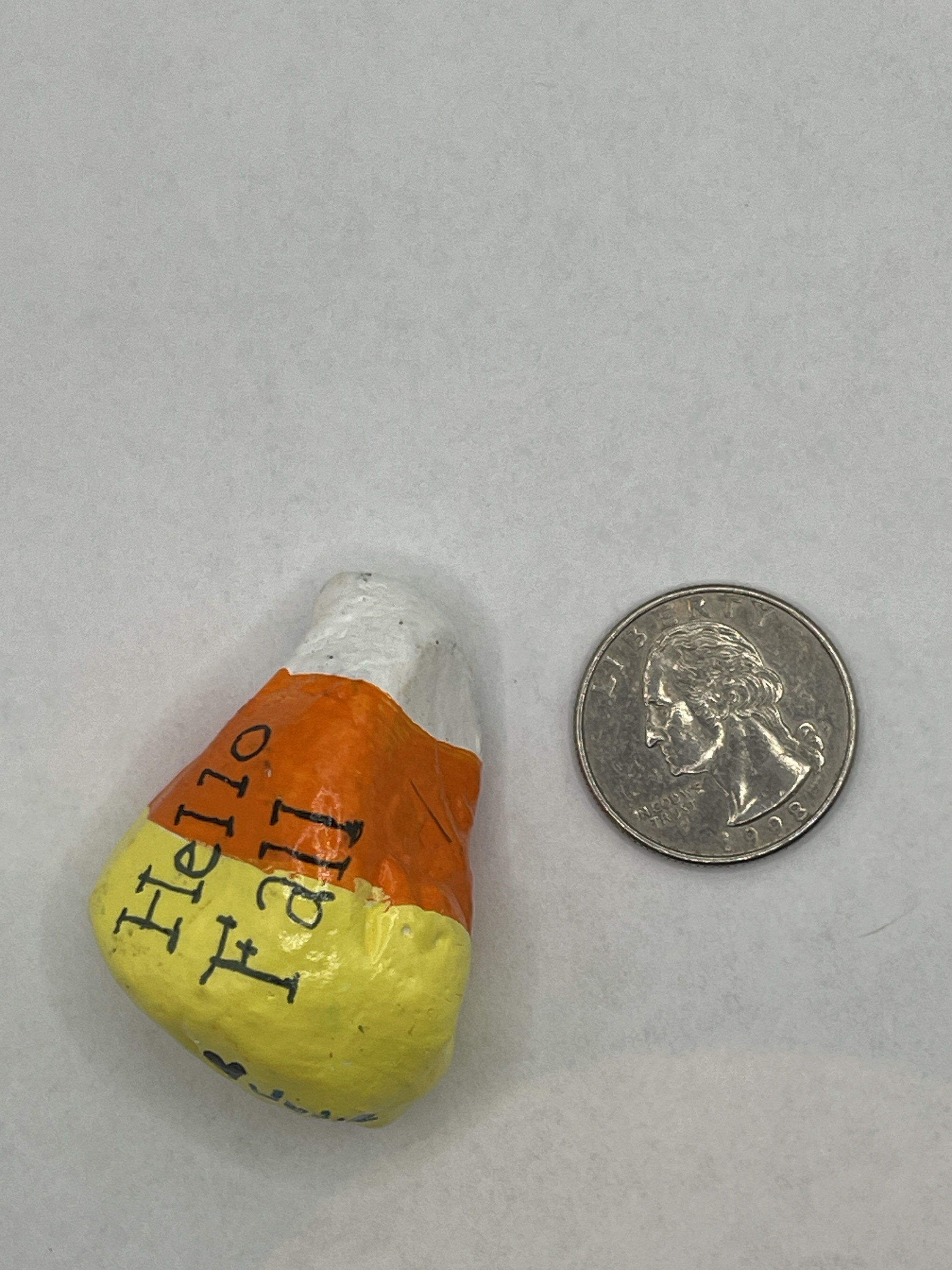 Cartoon Surprised Face Candy Corn, Hand Painted Halloween Rock ...