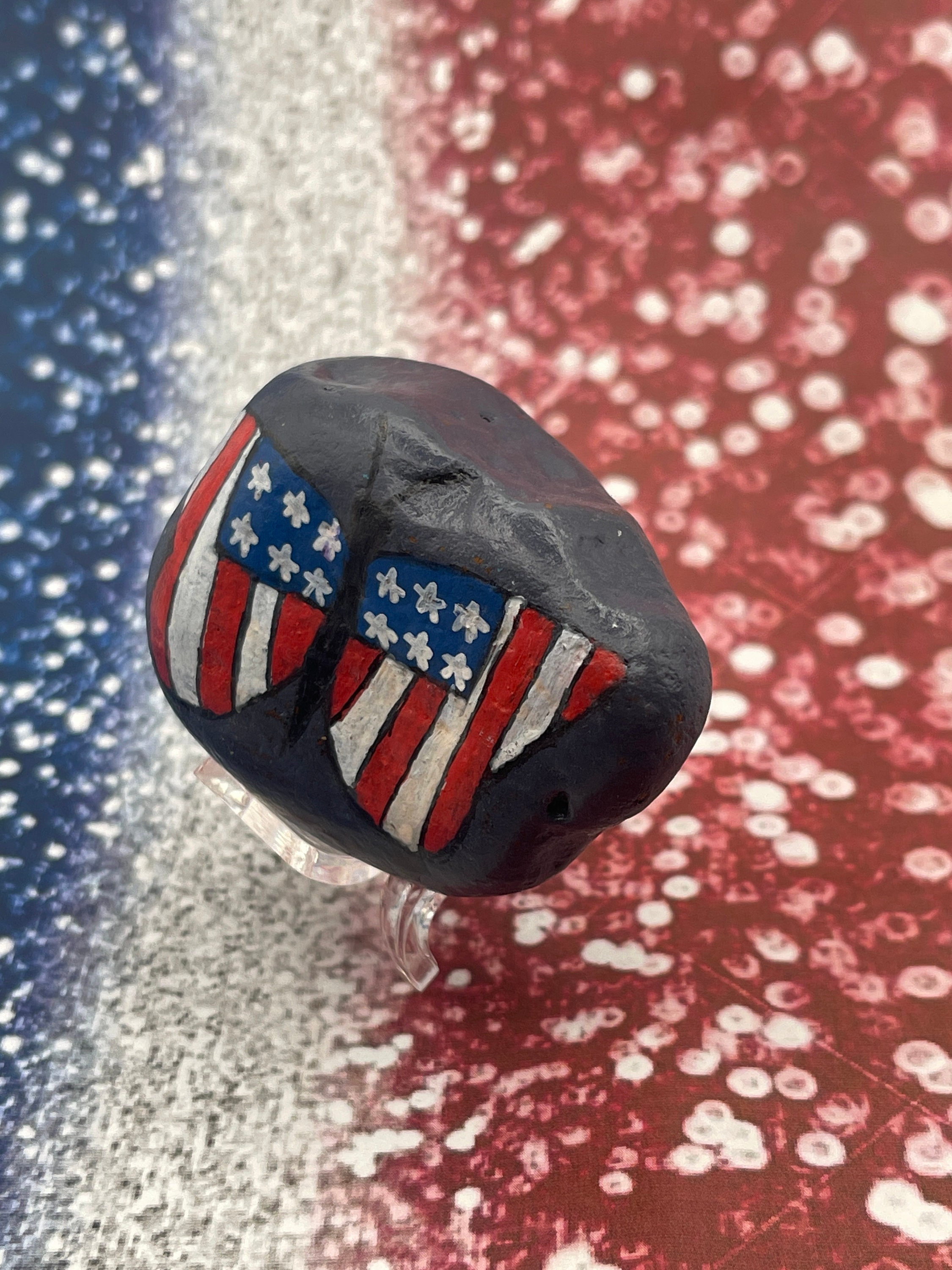 American Flag Butterfly, Painted Rock, Stars and Stripes Stone Painting ...