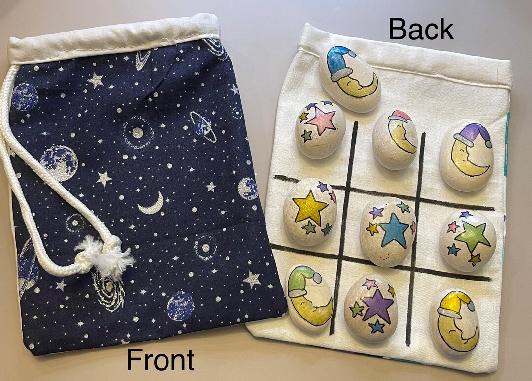 Stars and Moons Galaxy Tic Tac Toe Game, Painted Rock, Kids Gift Set ...