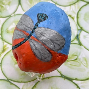 Summer Dragonfly, Painted Rock, Painted Stone Art - Etsy