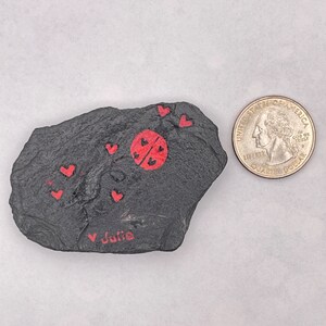 Ladybug Love Bug on Natural Slate Stone, Valentine Gift, Painted Rock ...