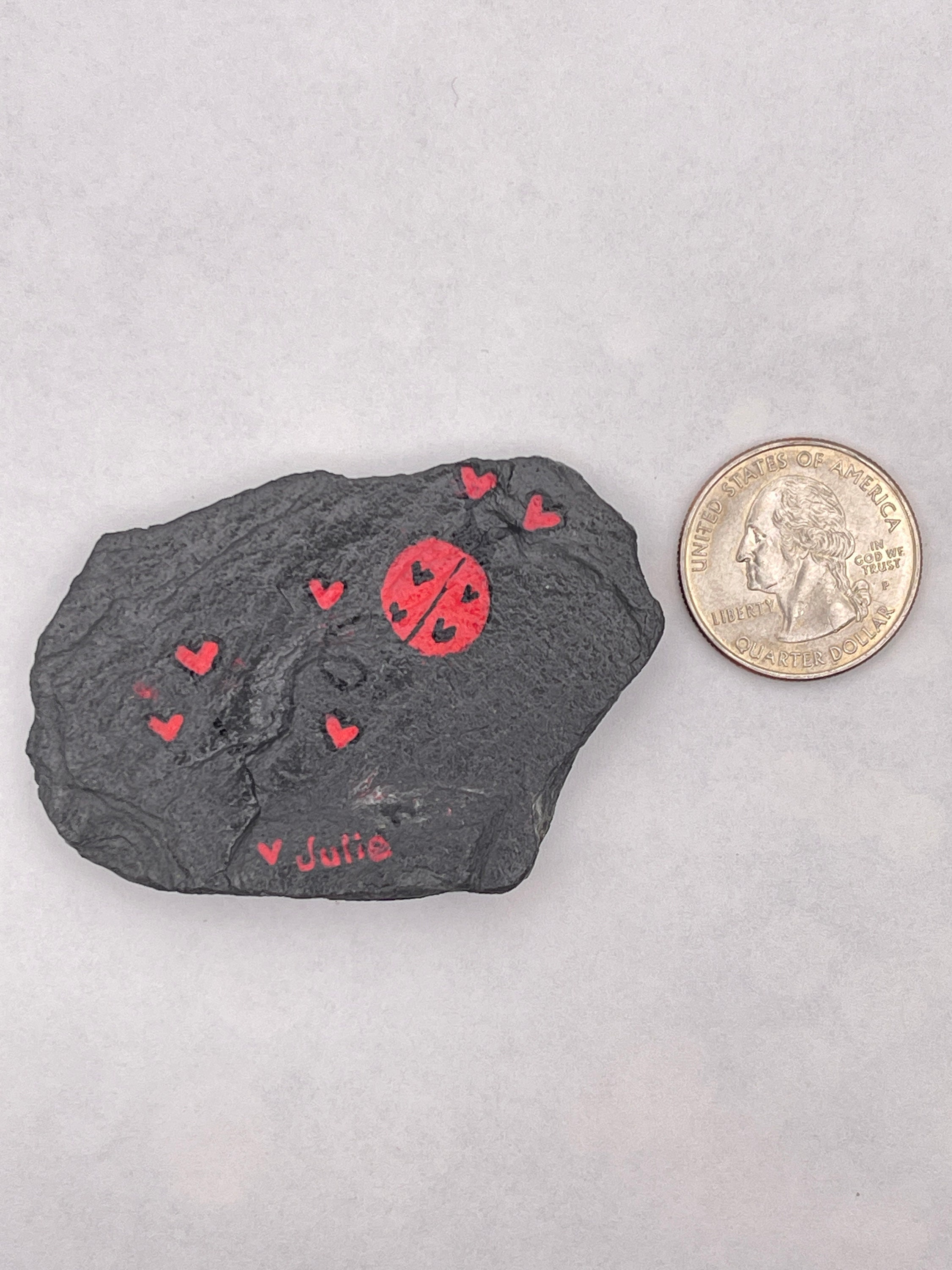Ladybug Love Bug on Natural Slate Stone, Valentine Gift, Painted Rock ...