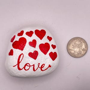 Love Stone With Glitter Red Heart Design, Unique Valentine Gift ...