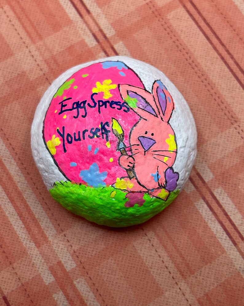 Neon Bunny Painting an Easter Egg, Egg-spress Yourself, Happy Easter ...