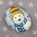 Polar Bear Wearing Scarf and Snow Hat, Christmas Gift, Winter Hand ...
