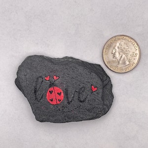Ladybug Love Bug on Natural Slate Stone, Valentine Gift, Painted Rock ...