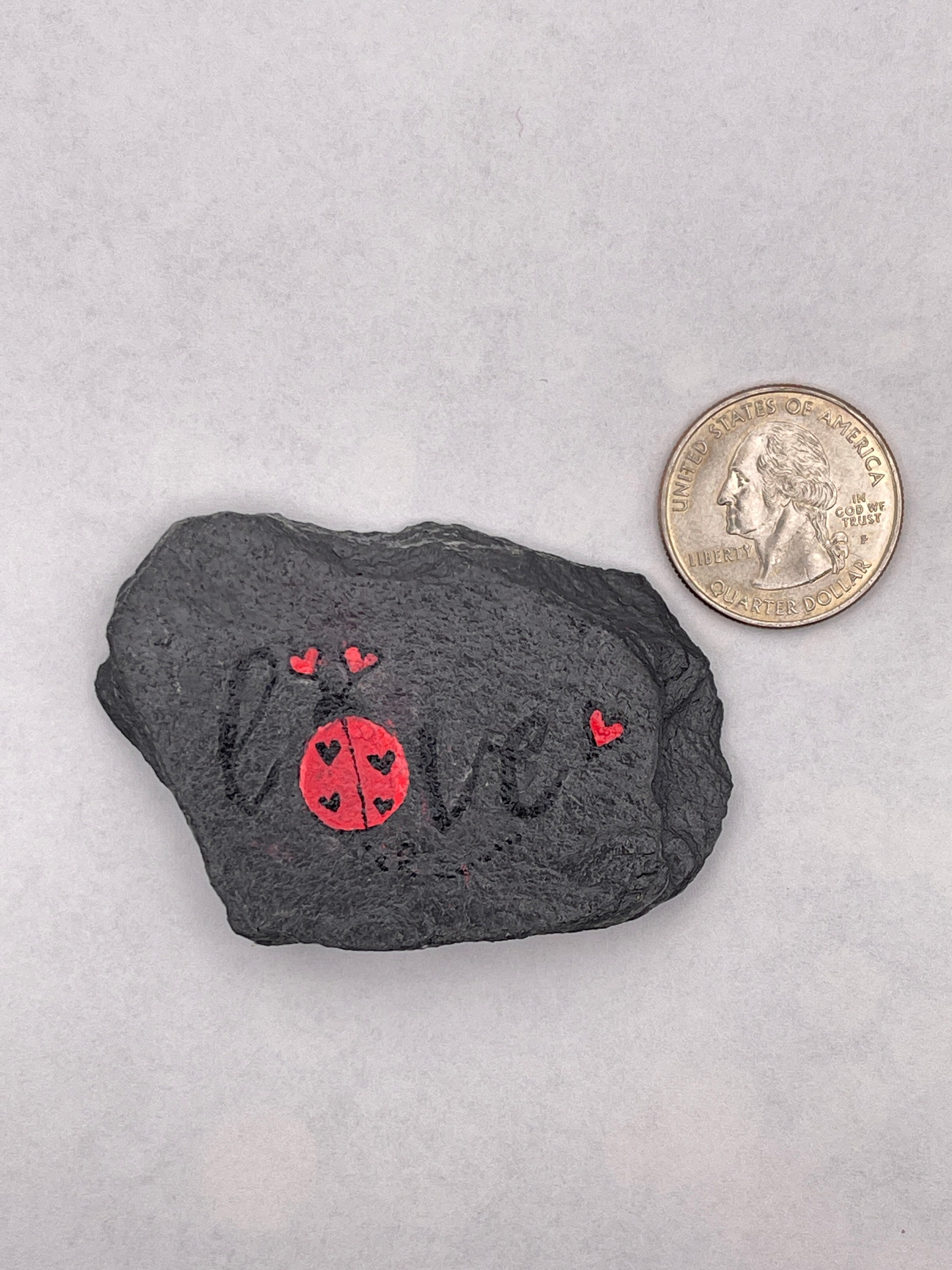 Ladybug Love Bug on Natural Slate Stone, Valentine Gift, Painted Rock ...
