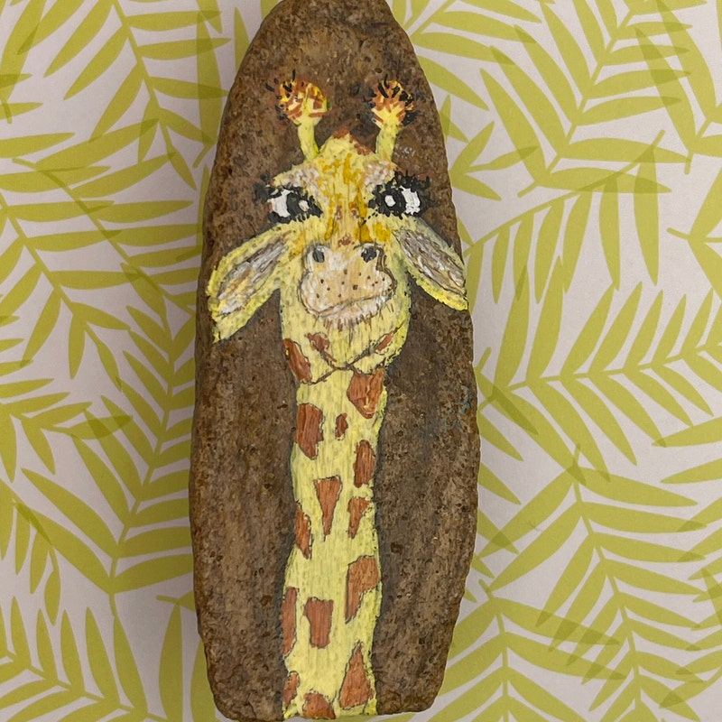 Painted Rock Giraffe - Etsy