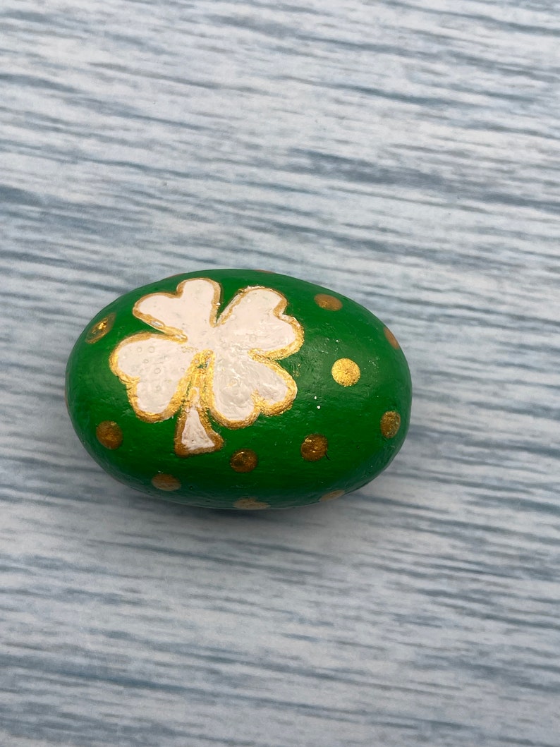 Four Leaf Clover With Gold, St. Patrick's Day, Irish Decor, Painted ...